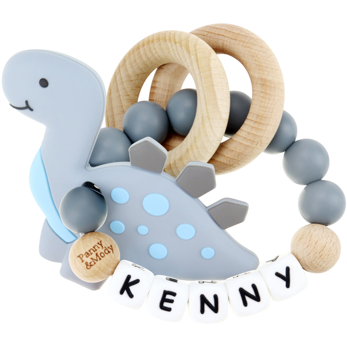Personalized Teether Ring with Name & Stegosaurus – Panny & Mody Global ...